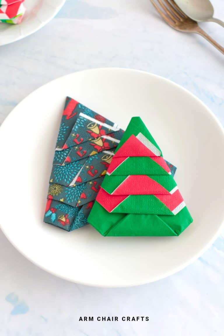 Easy Christmas Tree Napkins Fold | Arm Chair Crafts