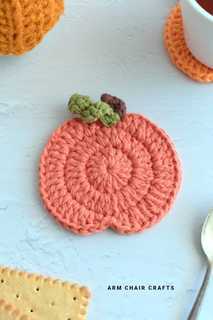 Pumpkin Crochet Coasters | Arm Chair Crafts