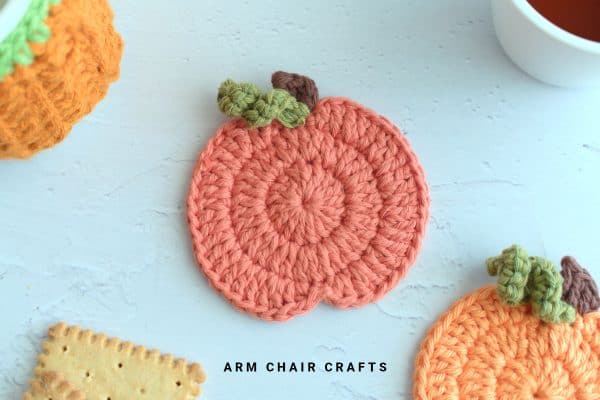 Pumpkin Crochet Coasters | Arm Chair Crafts
